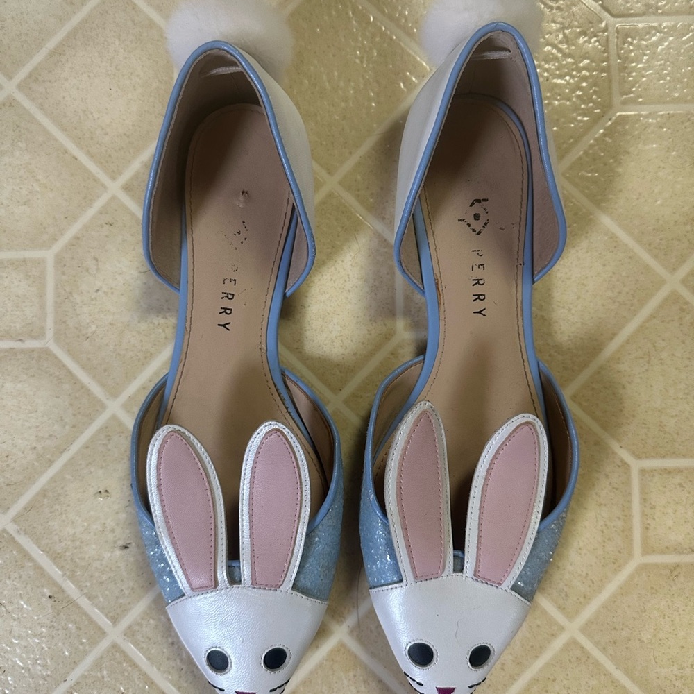 Katy Perry Collections Blue And White Flats With Bunn… - Gem